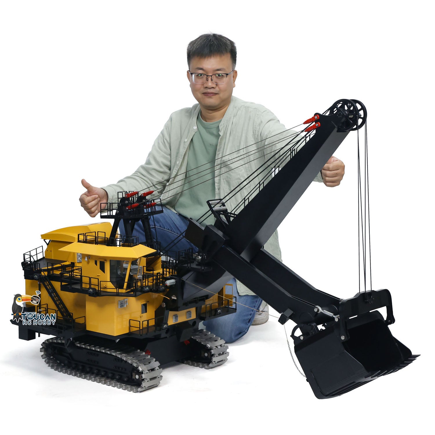 DAYU68 1/25 Metal Electric Rope Shovel Excavator RC Mining Equipment H ...